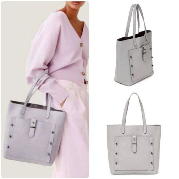 Botkier | Bags | Botkier Warrentote Silver Grey Pebble Leather | Poshmark